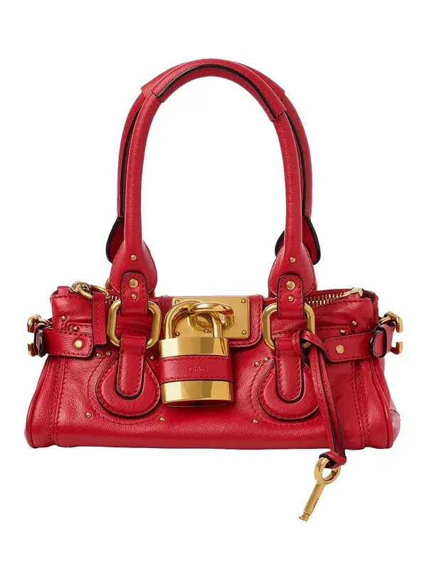Chloé Paddington Leather Shoulder Bag - Red