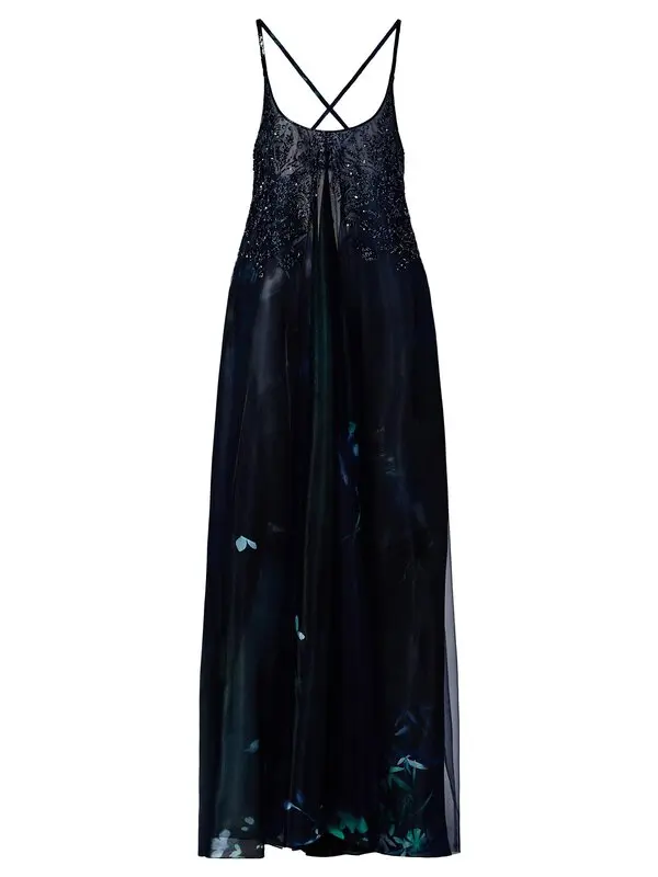 Giorgio Armani Embroidered Long Dress - Patterned