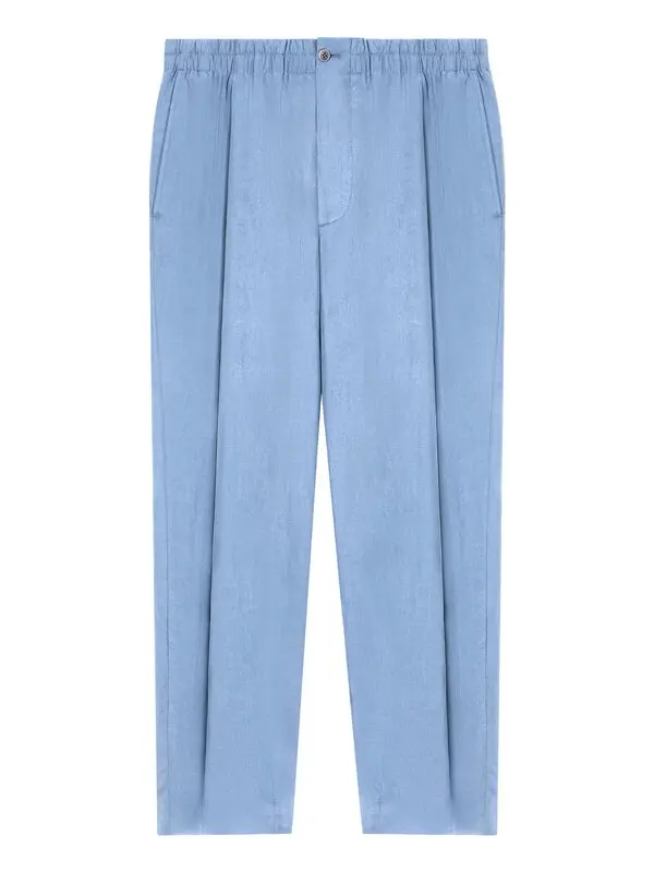 Giorgio Armani Single-pleat Lyocell Trousers - Light Blue