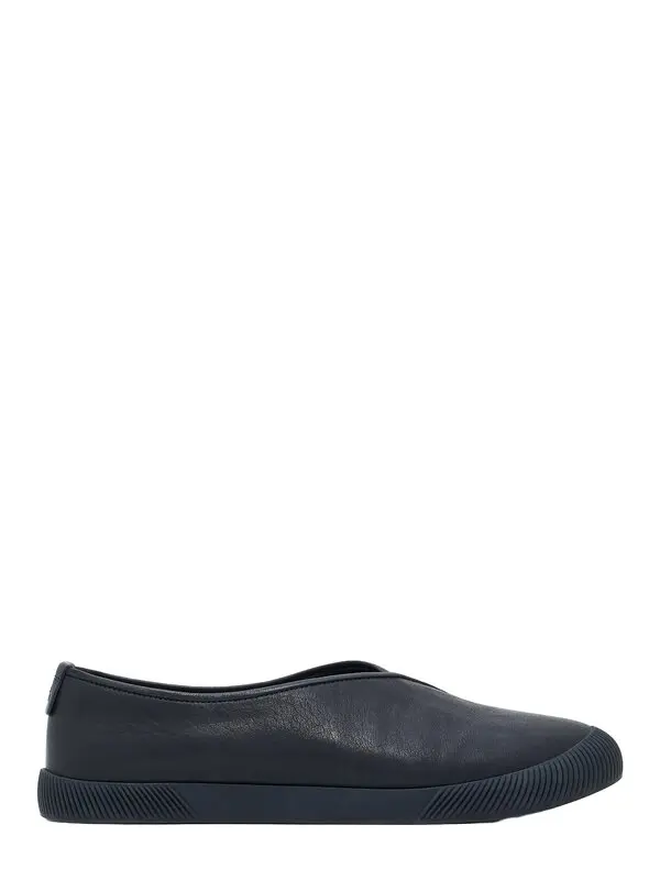 Giorgio Armani Leather Slip-ons - Black