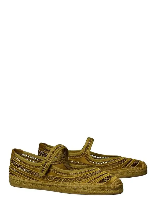 Tory Burch Open Weave Mary Jane Espadrille - Olive Twig