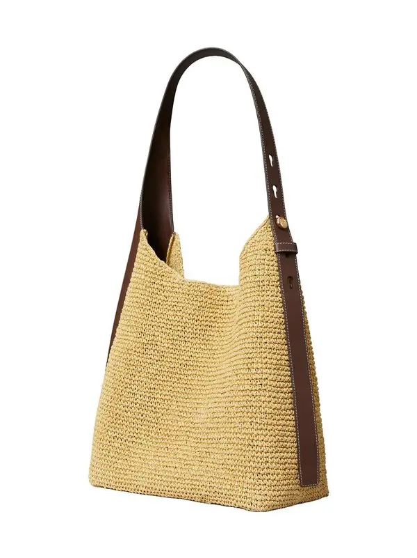 Tory Burch Romy Woven Hobo Bag - Natural