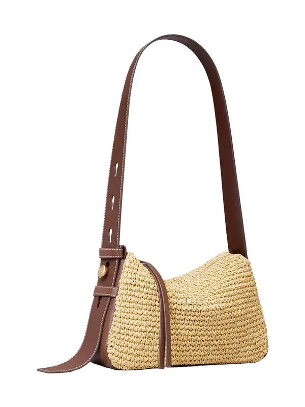 Tory Burch Small Romy Woven Shoulder Bag - Natural