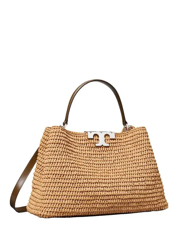Tory Burch Eleanor Raffia Satchel - Honeycomb