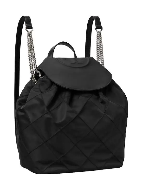 Tory Burch Fleming Nylon Backpack - Black