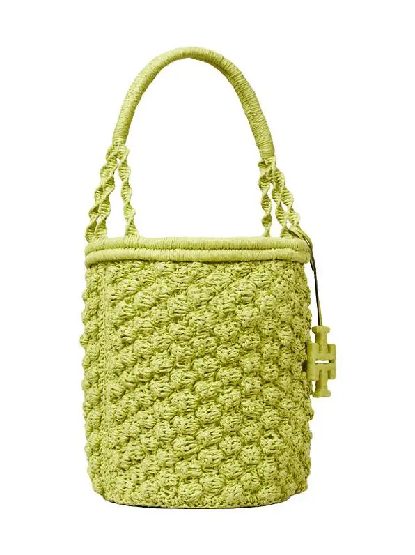 Tory Burch Ella Hand-crocheted Popcorn Bucket Bag - Citrus Green