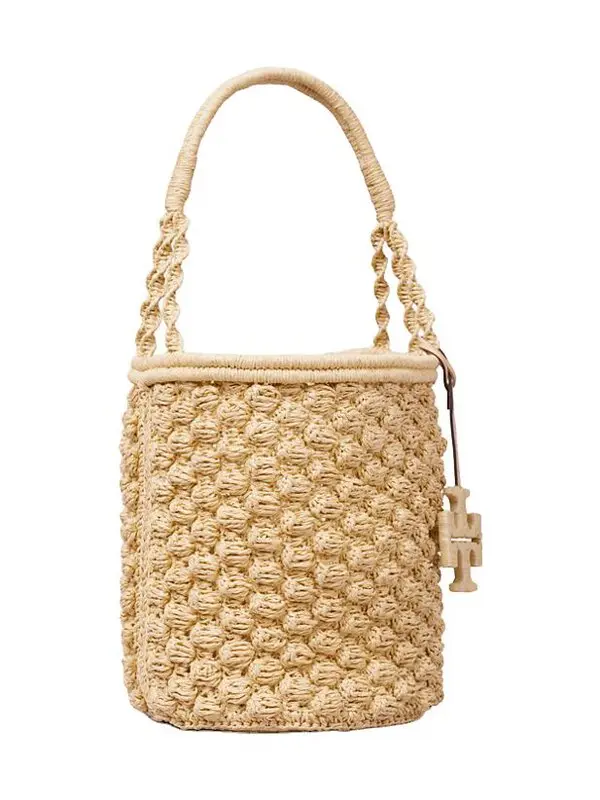 Tory Burch Ella Hand-crocheted Popcorn Bucket Bag - Natural