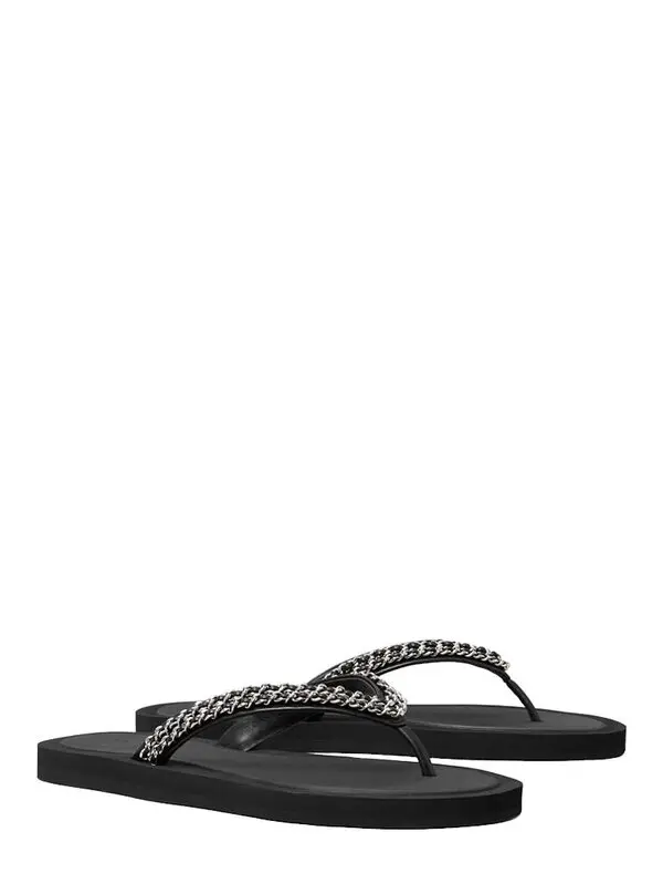 Tory Burch Kira Chain Flip-flop - Perfect Black