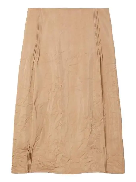Tory Burch Crinkled Viscose Skirt - Taupe