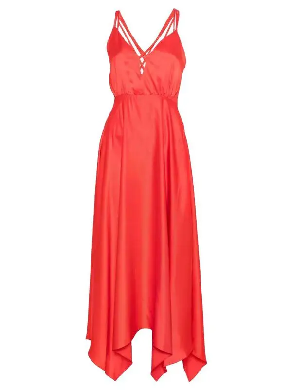 Sandro Cut-out Strap Maxi Dress - Red