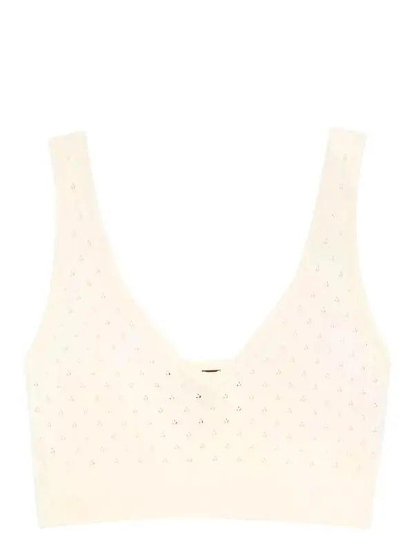 Plan C V-neck Sleeveless Top - Neutrals