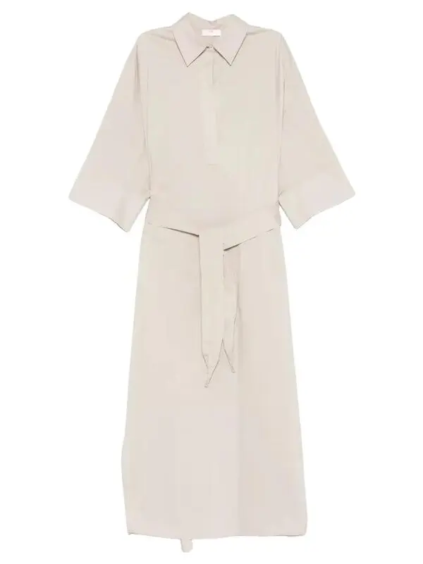 PANICALE Belted Midi Shirt Dress - Neutrals