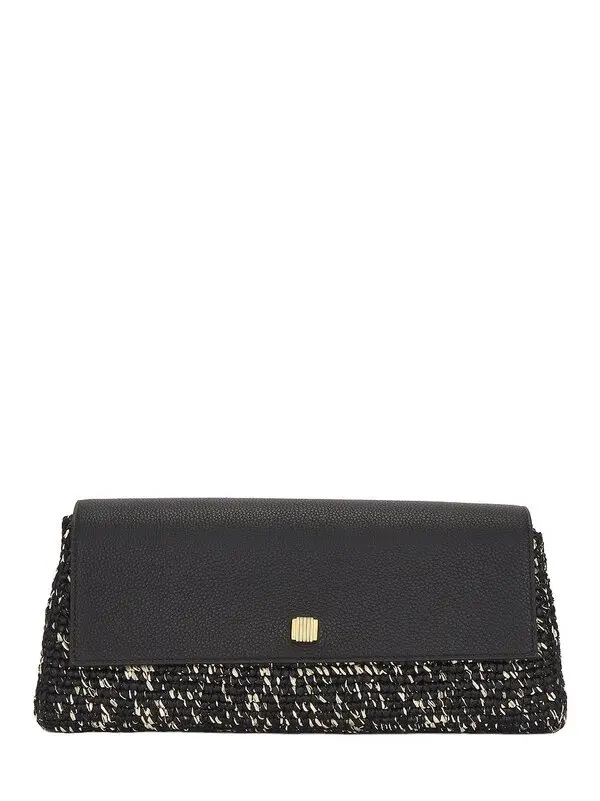 Khaite Audrey Raffia Clutch - Black & White