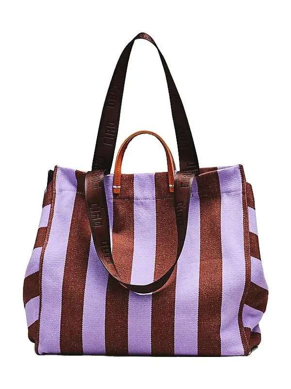Clare V. Beach Tote And Clutch Bag - Jacaranda/hazelnut