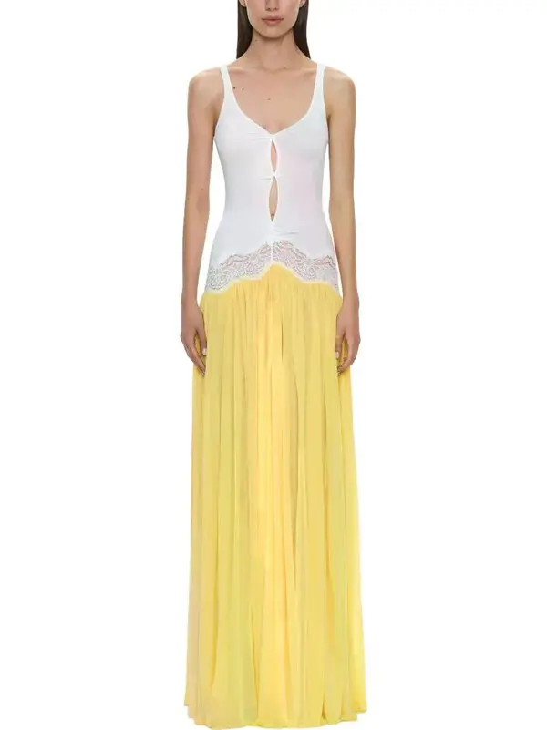 Christopher Esber Verner Cut-out Lace-trim Maxi Dress - Yellow