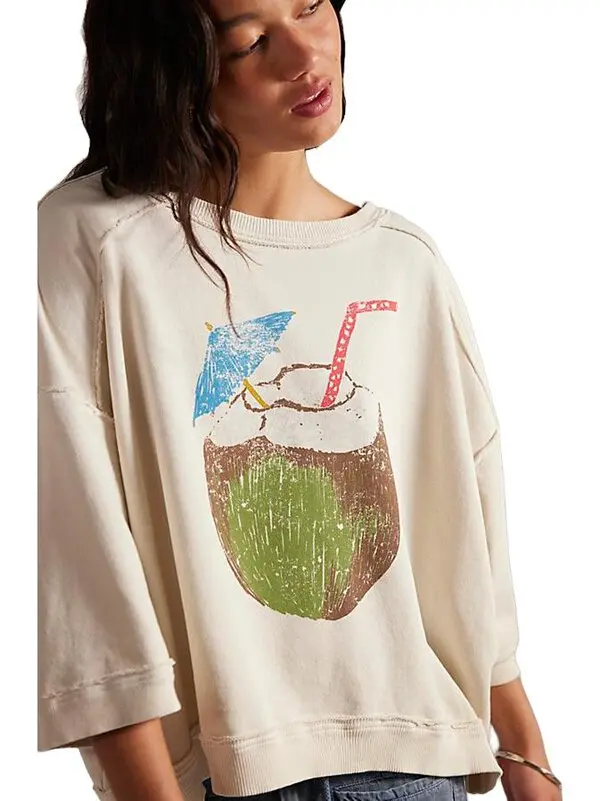 Free People We The Free Everything Printed Pullover - Coconut Combo