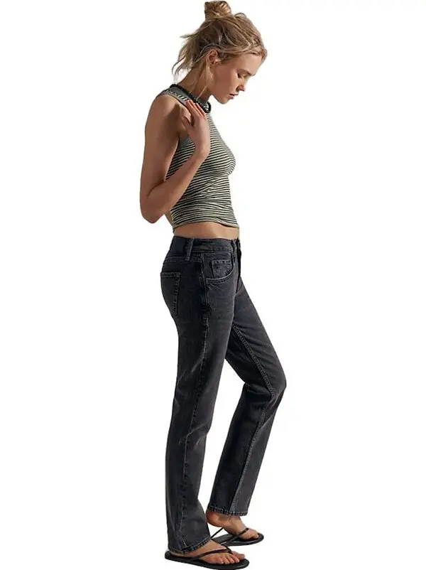 Free People We The Free Nash Straight-leg Jeans - Black Ice