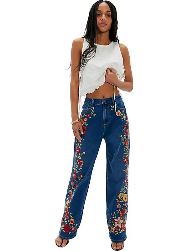 DRIFTWOOD Penelope Wide-leg Jeans - Fresh Floral