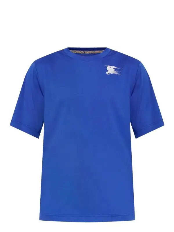 Burberry Check Trim Jersey T-shirt - Blue