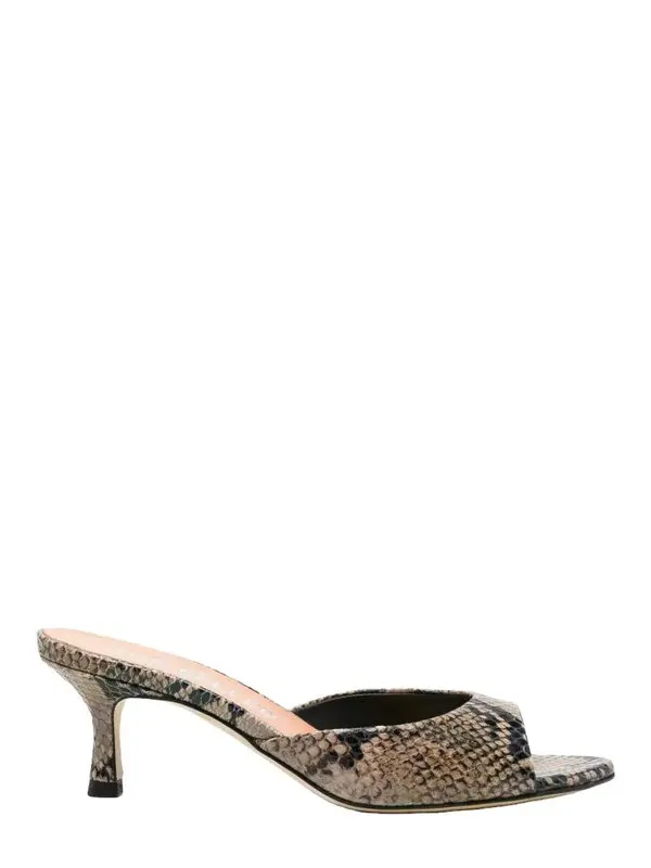 THE SELLER Snake-pattern Open Toe Sandals - Neutrals
