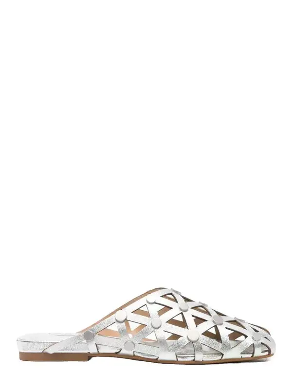 Ash Bone Cut-out Sandals - Silver
