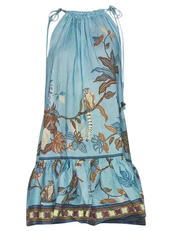 ALEMAIS Georgie Ruffled Mini Dress - Blue