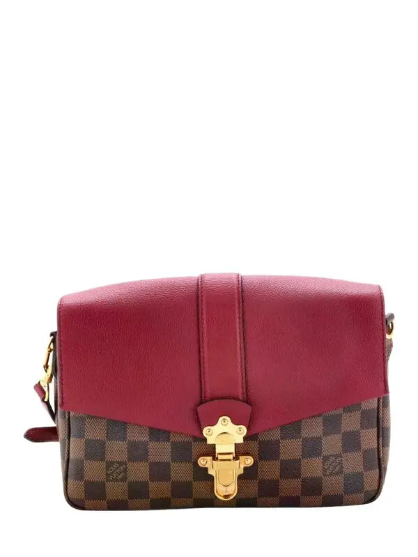 LOUIS VUITTON Clapton Handbag Damier And Leather Pm - Brown
