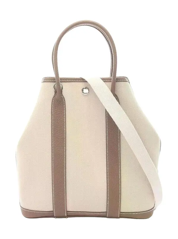 Hermès 2021 Toile And Negonda Garden File 28 Satchel - Neutrals