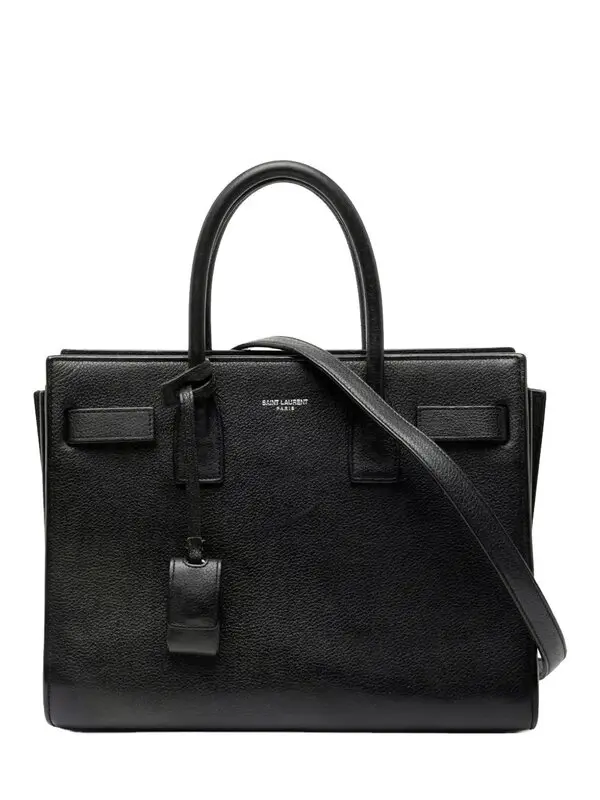 Saint Laurent 2015 Baby Leather Sac De Jour Satchel - Black