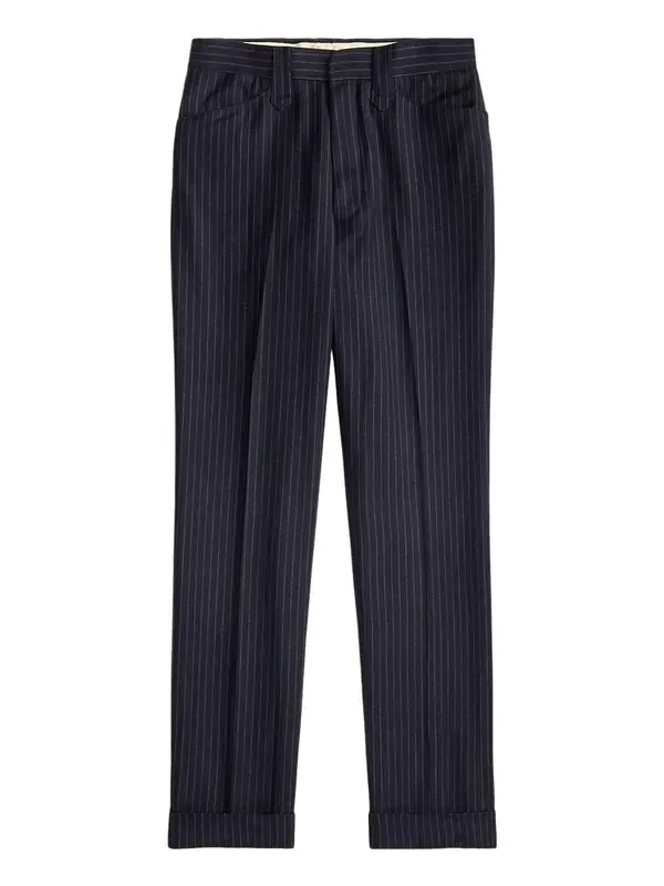 Ralph Lauren Slim Pinstripe Flannel Western Trouser - Navy/white