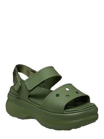 Pink Soho Y-strap Flatform Sandals - Green