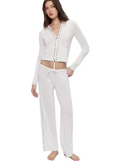 Victoria's Secret Frankies Bikinis Ela Knit Pant - White,ivory
