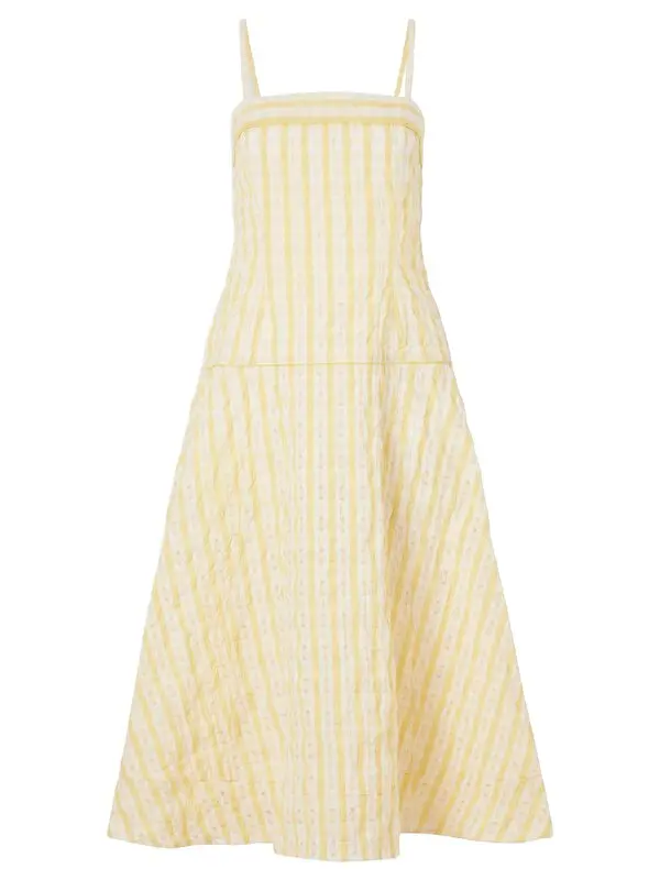Rosie Assoulin Drop Me A Note Striped Seersucker Midi Dress - Multi
