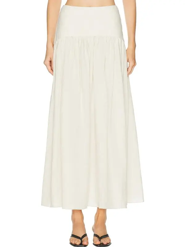 Staud Procida Linen Skirt - Natural