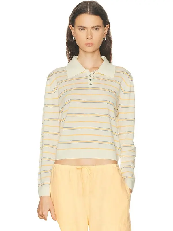 LESET James Stripe Polo Top - Soleil Stripe