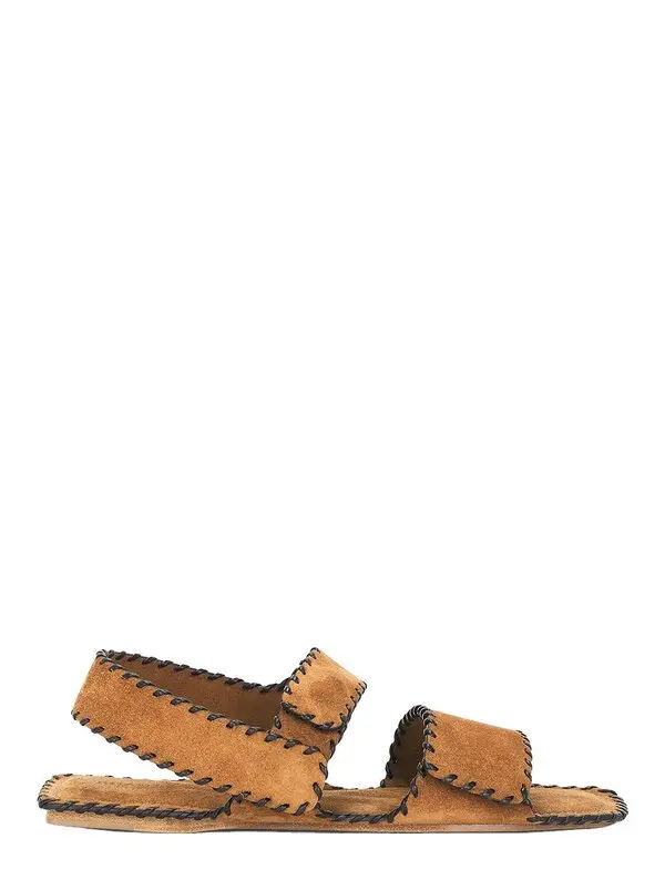 Khaite Boden Whip Stitch Flat - Caramel
