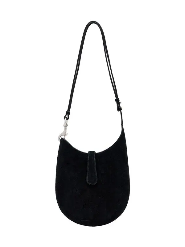 Phoebe Philo Mini Bean Sling Suede Shoulder Bag - Black