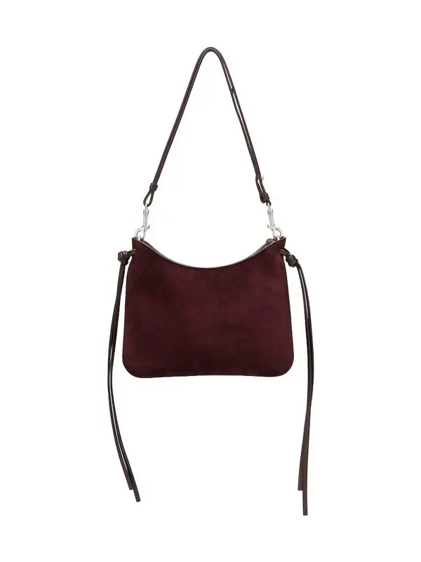 Phoebe Philo Small Gig Suede Shoulder Bag - Burgundy