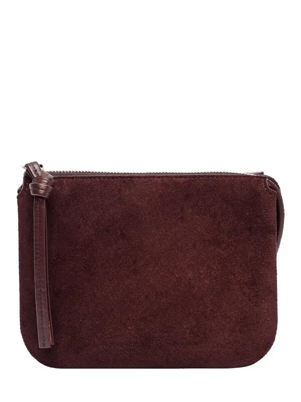 Phoebe Philo Pocket Gig Suede Pouch - Burgundy