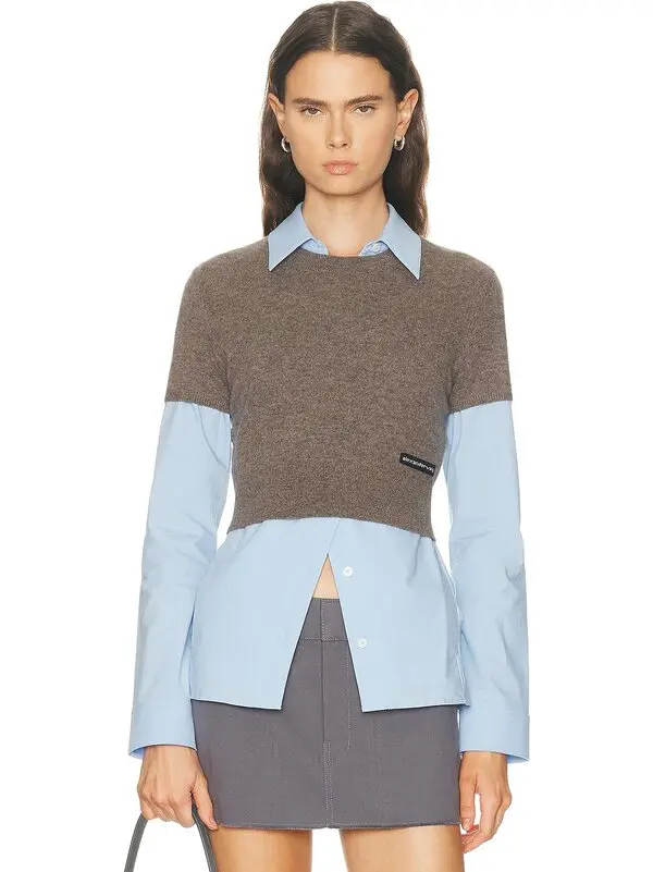 Alexander Wang Prestyled Button-down Top - Brown & Blue