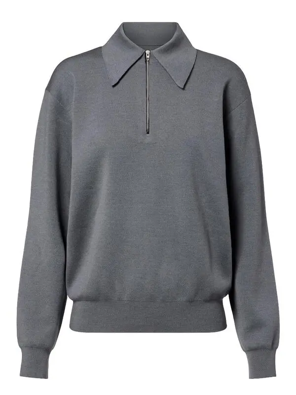 Phoebe Philo Wool Polo Sweater - Grey