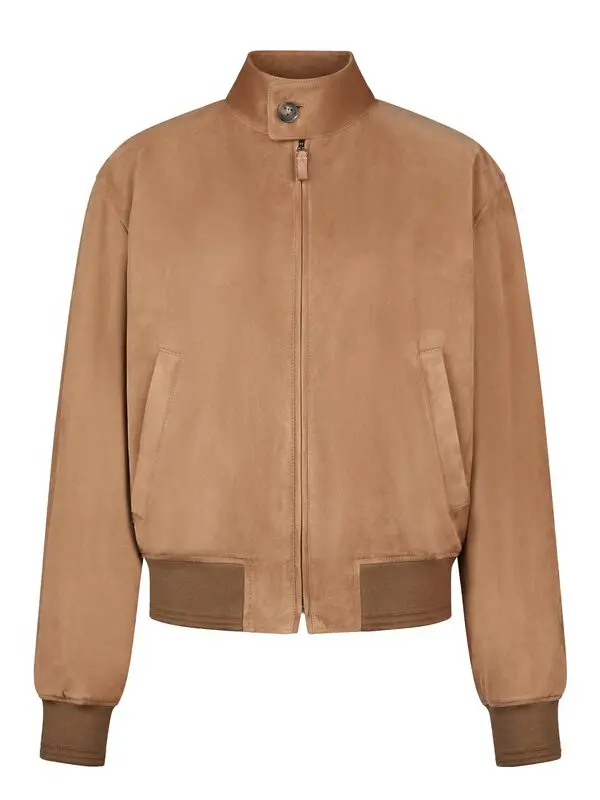 TOD'S Bomber Jacket In Pashmy Suede - Beige