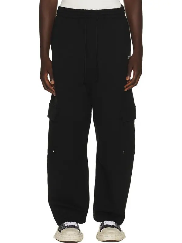 We11Done Wide Fit Cargo Pants - Black
