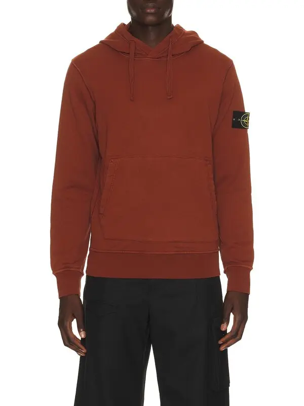 Stone Island Garment-dyed Hoodie - Brick Red