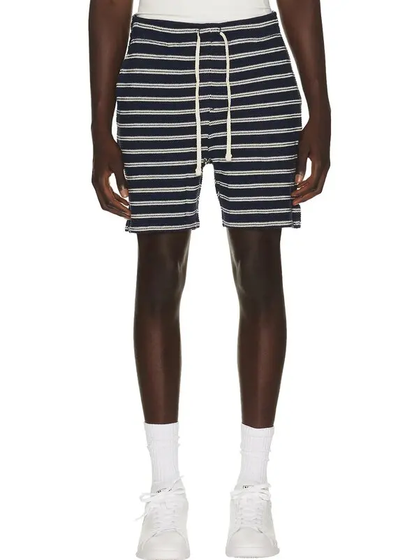 Polo Ralph Lauren Striped Textured Pull-on Short - Newport Navy Pale Cream