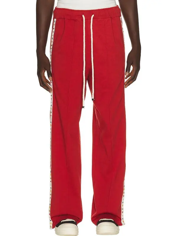 NAHMIAS Novelty Track Pant In Red - Ruby