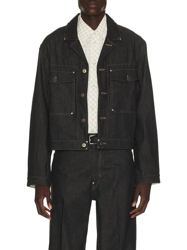 LEMAIRE Trucker Jacket With Studs - Slate