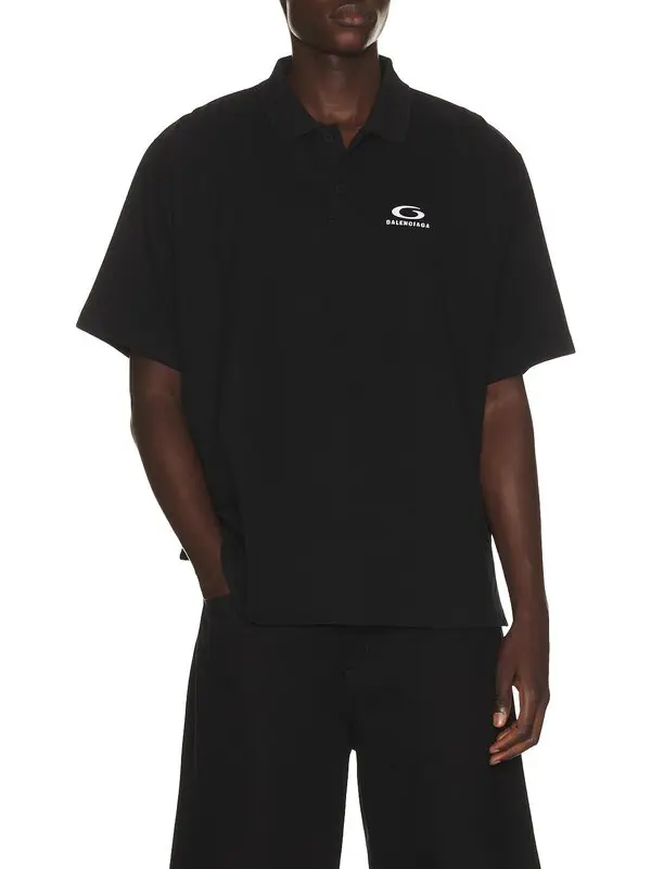 Balenciaga Short Sleeve Regular Polo - Black