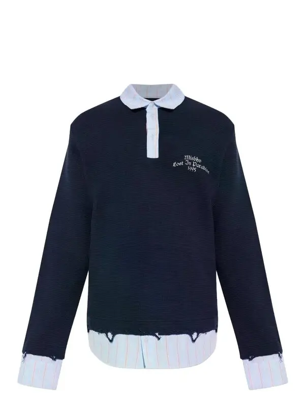MISBHV Distressed Polo Shirt - Blue