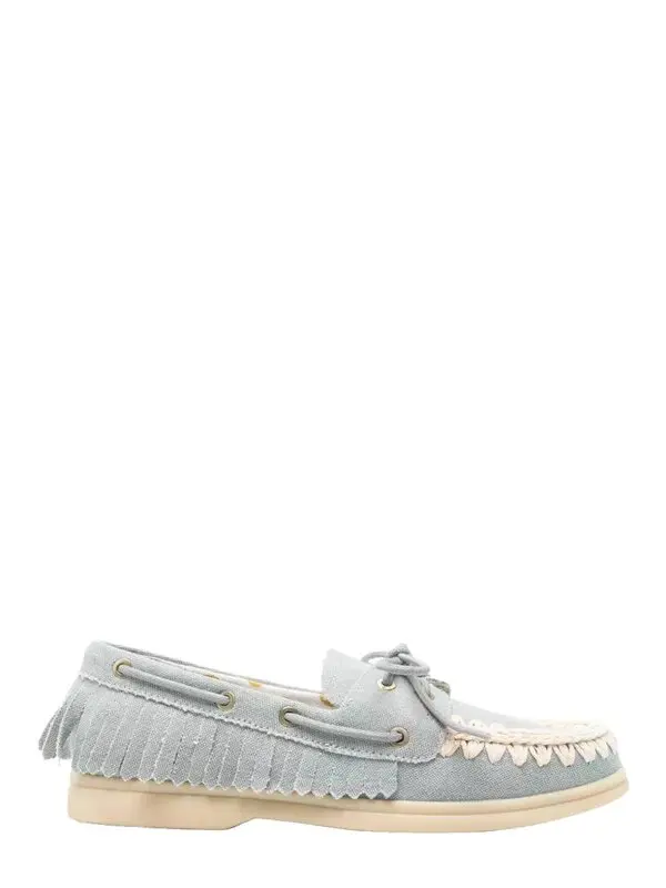 Mou Lace-up Round-toe Loafers - Blue
